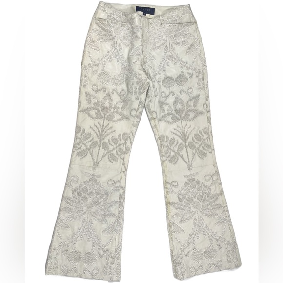 Gucci | Pants | Gucci By Tom Ford Ss200 Ivory Jacquard Pants | Poshmark
